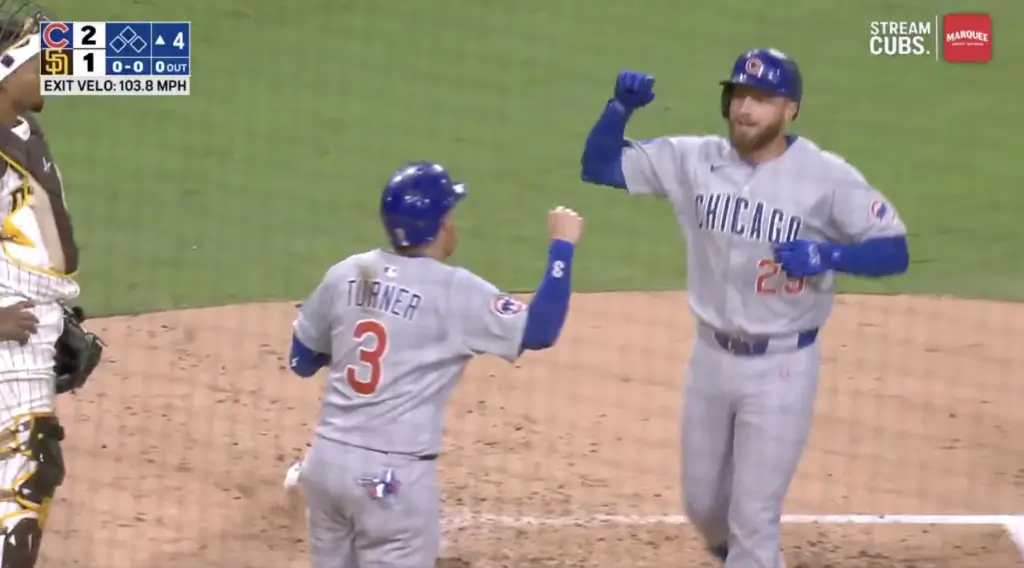 Watch: Michael Busch Homers in Third Straight Game